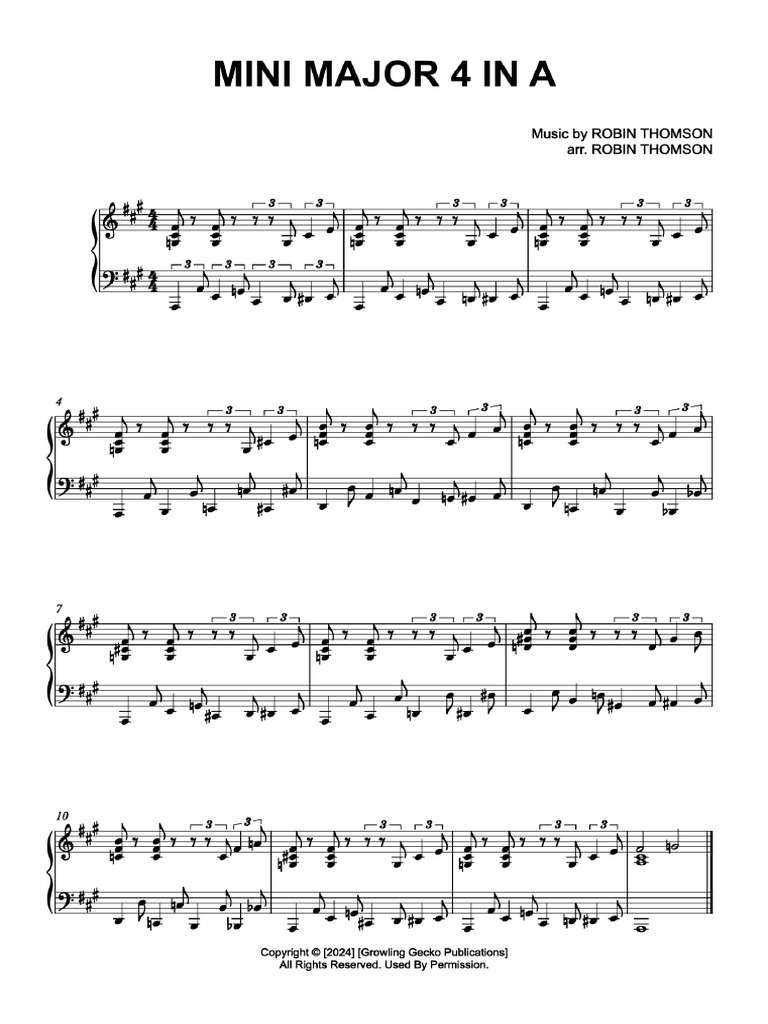 01 - Piano - Mini Major 4 in A - 001 | PDF