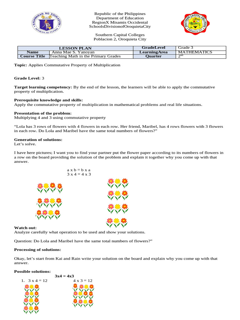 LP SPEC MATH | PDF | Multiplication | Mathematics