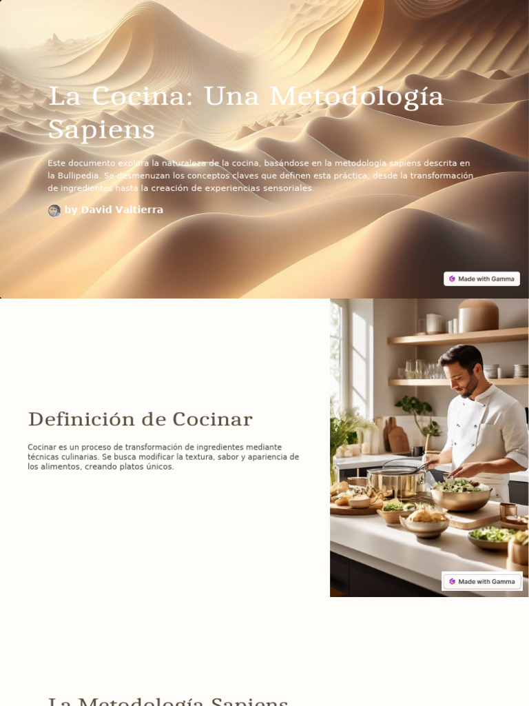 Metodología Sapiens en la Cocina | PDF | Cocina | Experiencia