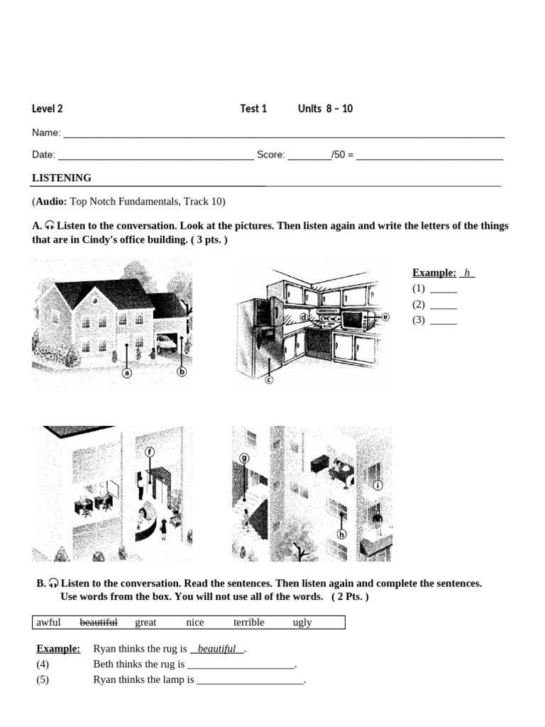 Level 2 Test 1 (Units 8 - 10) | PDF | Home