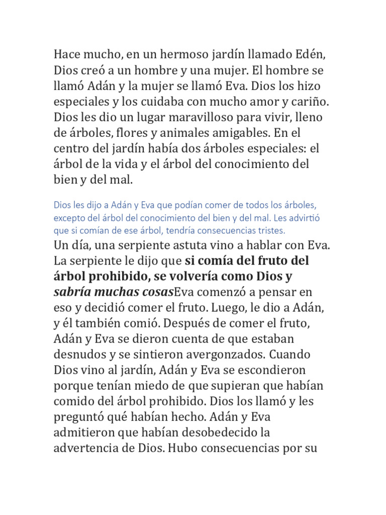 Adán y Eva: Historia del Edén | PDF