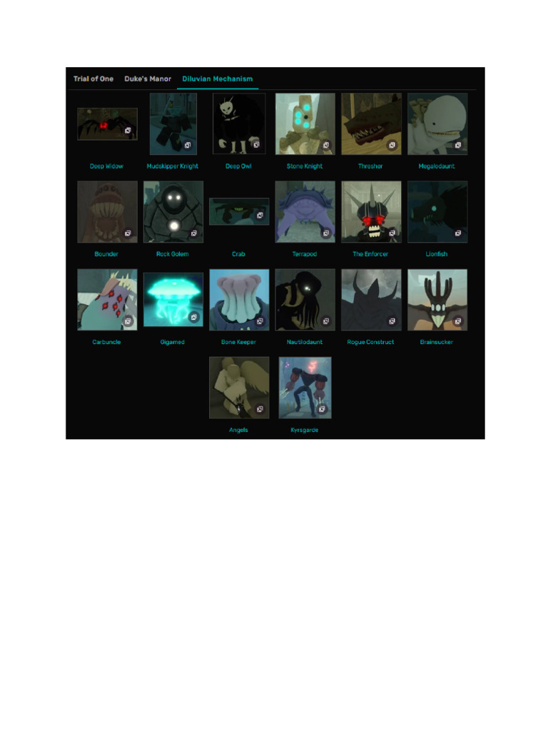 Dungeon Deepwoken Monsters | PDF