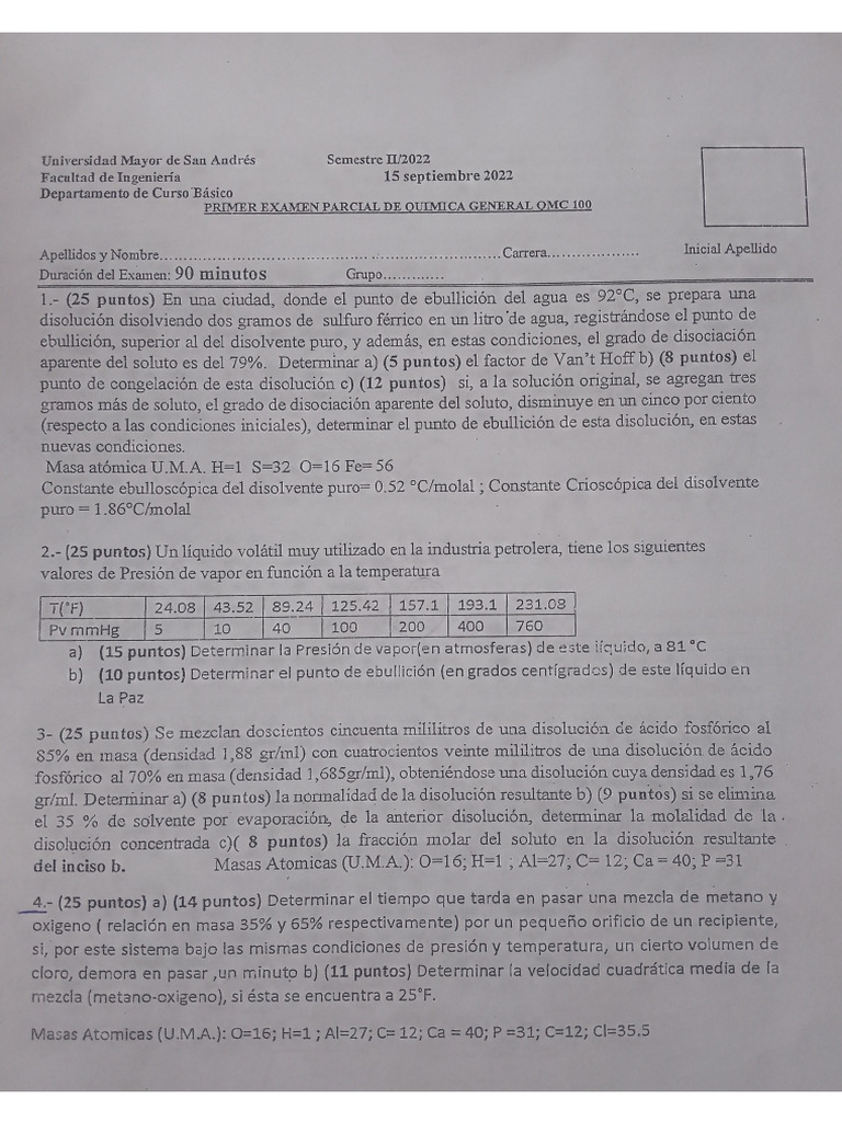 Exámenes QMC 100- 2016 a 2022 | PDF