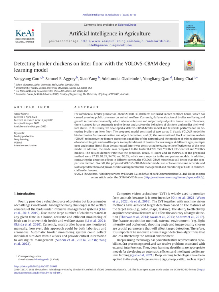 (Thesis Ref 2) Detecting Broiler Chickens On Litter Floor With The YOLOv5-CBAM Deep | PDF | Deep ...