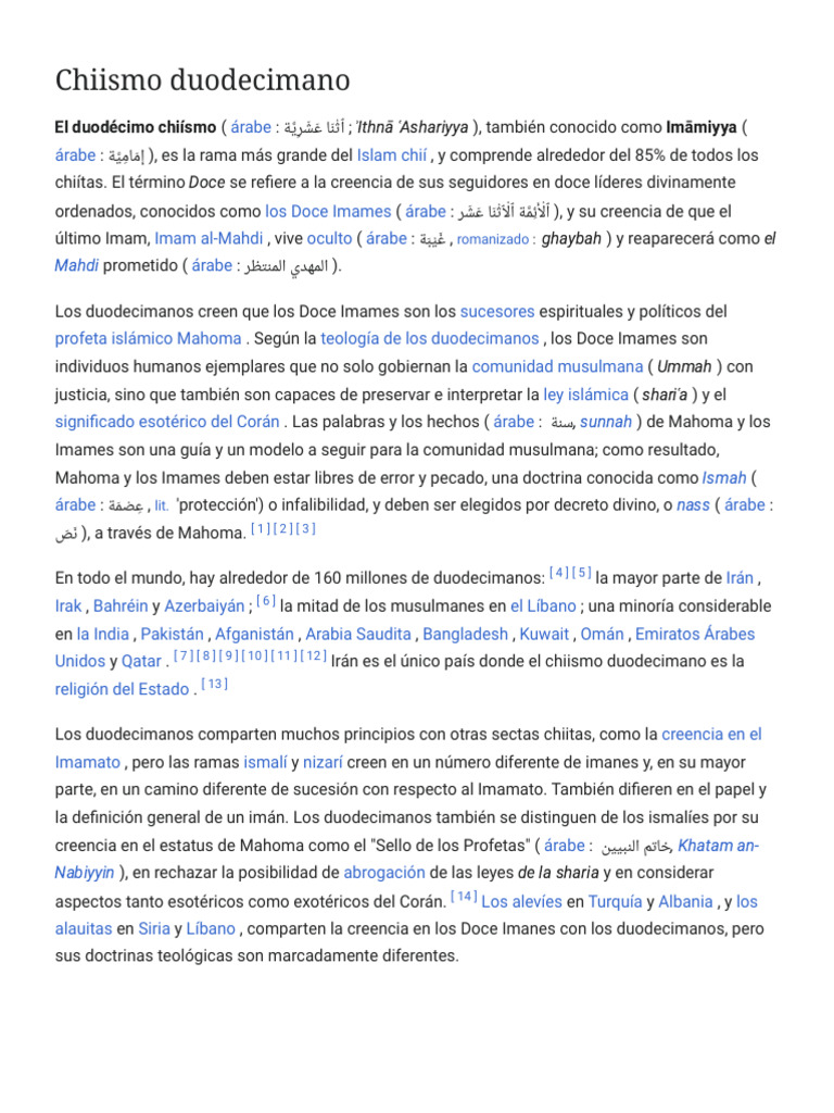 Chiismo Duodecimano: Creencias y Líderes | PDF | Islam chiita | Sharia