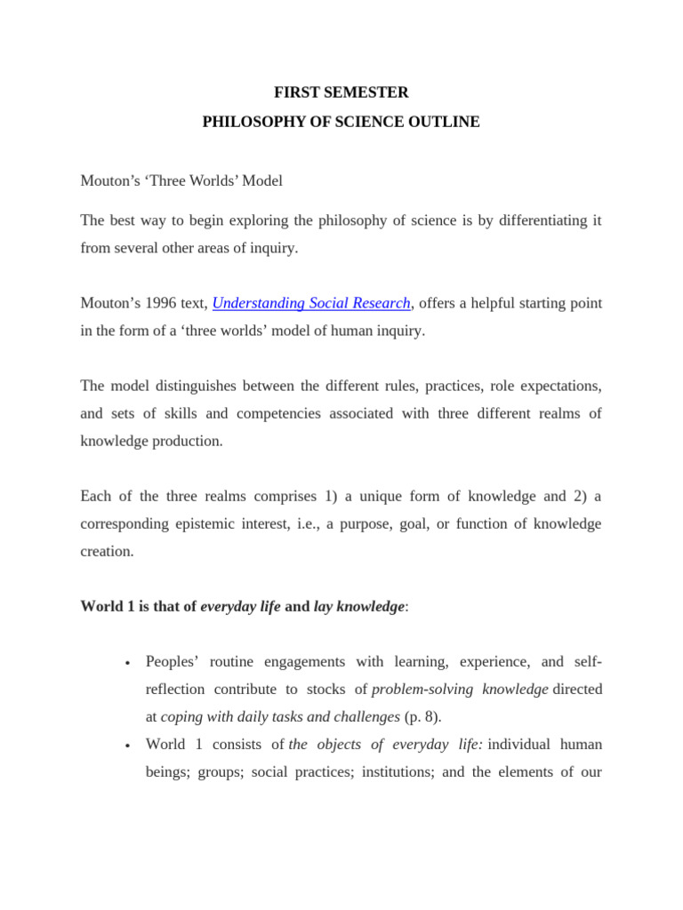 First Semester, Philosophy of Science | PDF | Science | Philosophy Of ... First Semester, Philosophy of Science | PDF | Science | Philosophy Of ...