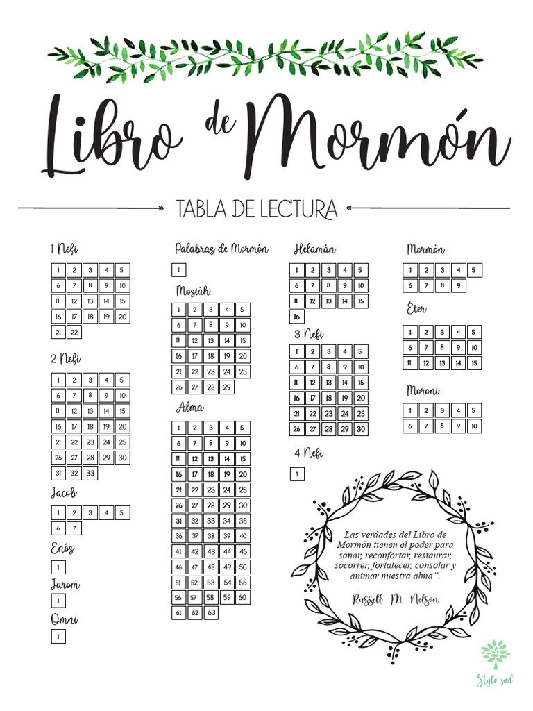 Tabla de Lectura El Libro de Mormón | PDF