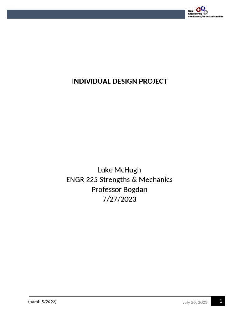 Individual Project | PDF | Strength Of Materials | Sustainability