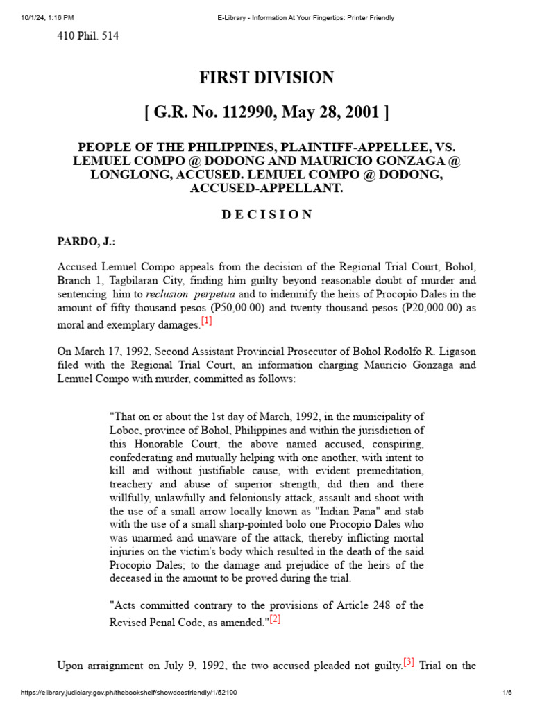 Murder Conviction Appeal: Lemuel Compo | PDF | Common Carotid Artery | Public Law