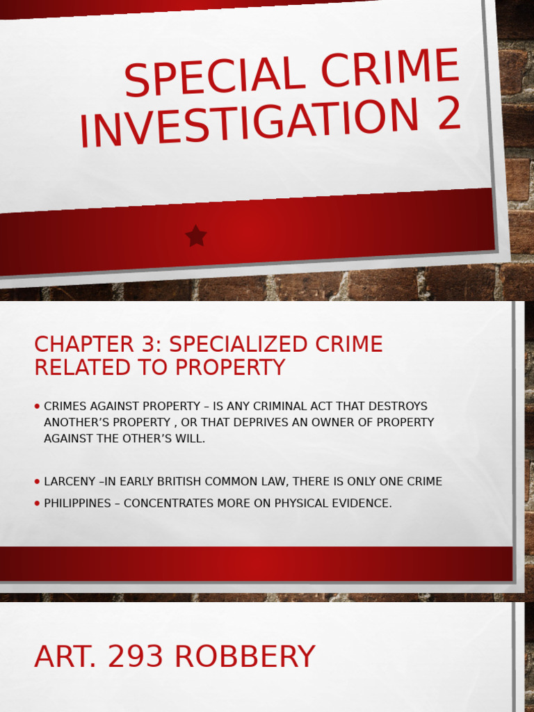 Specialized Property Crimes Guide | PDF | Arson | Crime & Violence