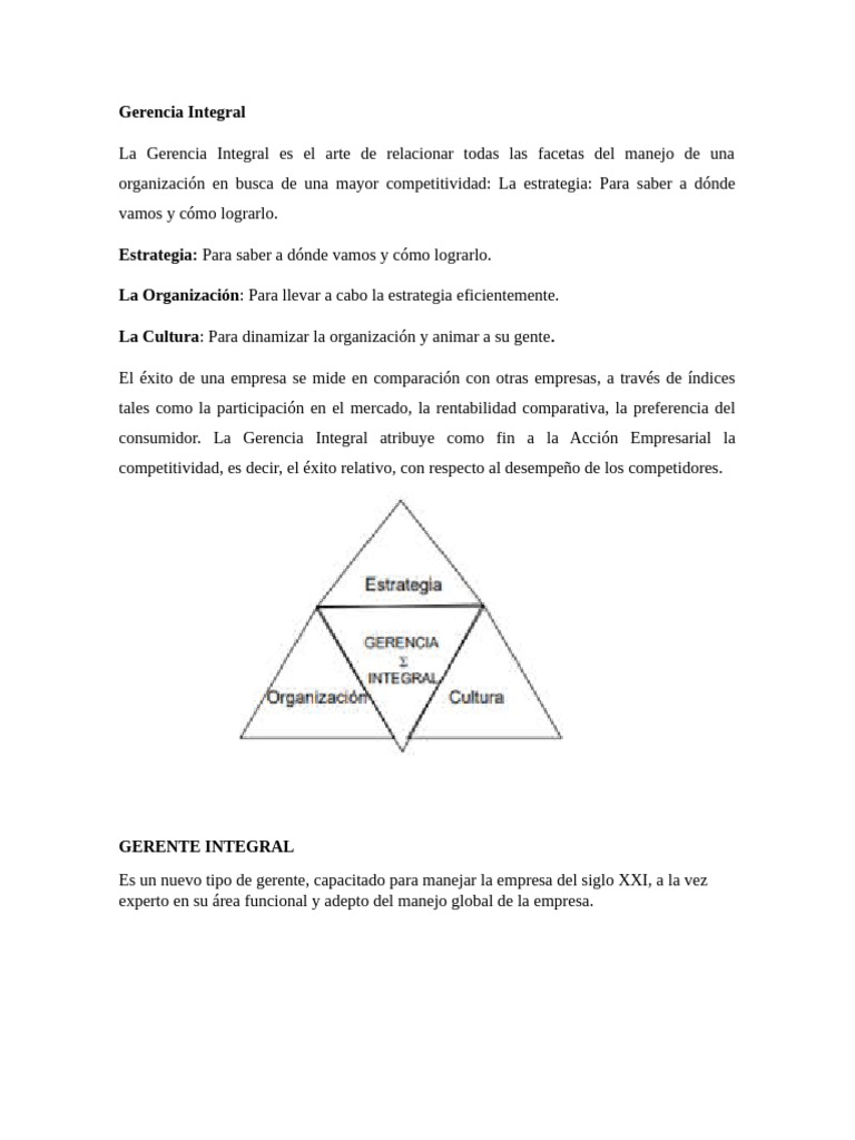 Gerencia Integral | PDF | Business | Iniciativa empresarial