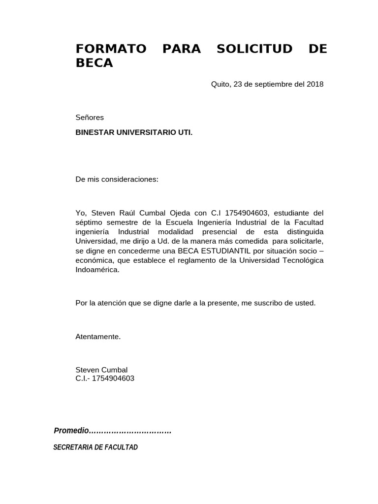 Solicitud Beca | PDF