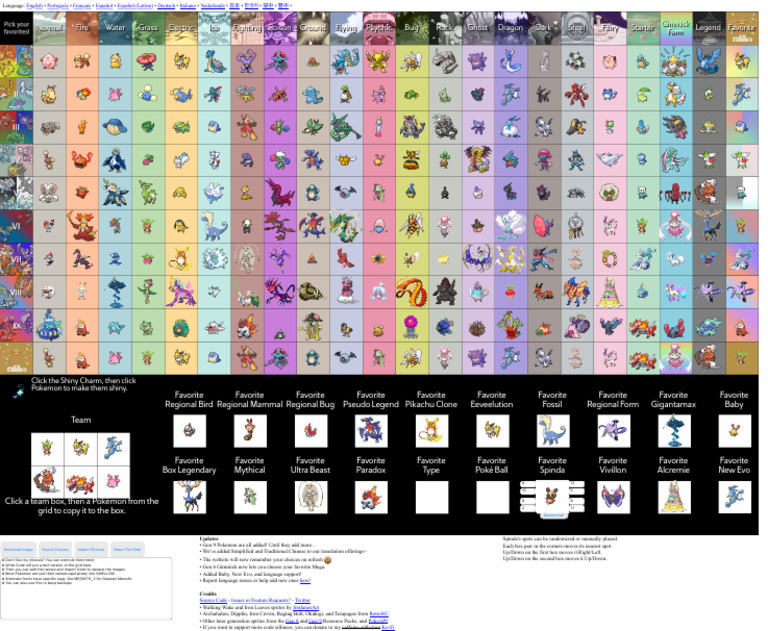 Ultimate Favorite Pokemon Picker | PDF | Pokémon