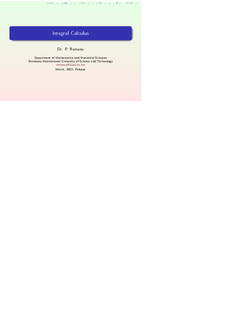 Additivity in Definite Integrals | PDF | Integral | Mathematical Logic