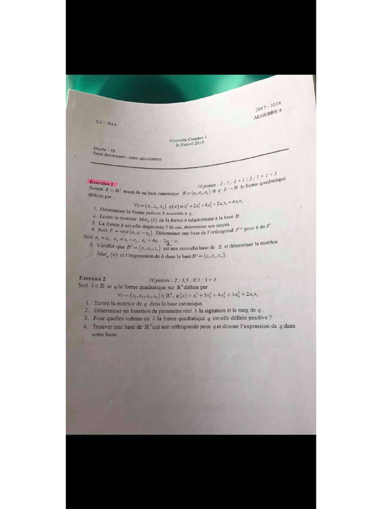 CC1 - ALgŠbre | PDF