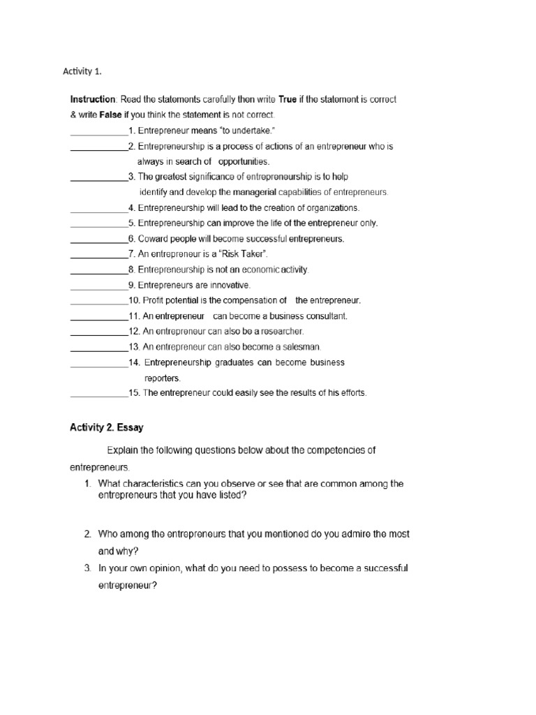 Activity 1 To 4 | PDF