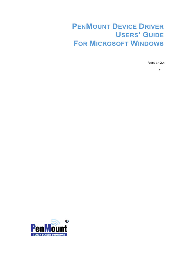 PenMount Device Driver Users Guide Windows | PDF | Microsoft Windows ...