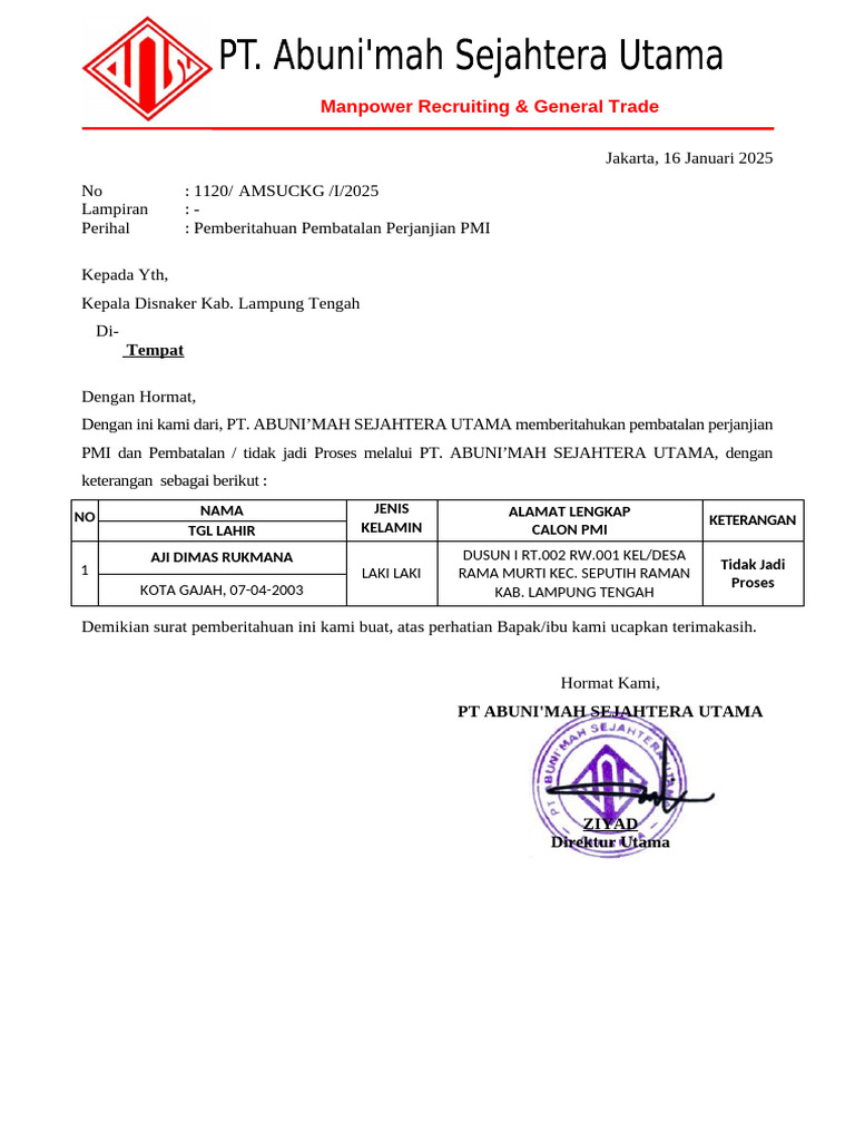 Nggak Jadi Proses Aji Dimas Rukmana Abuni'mah | PDF