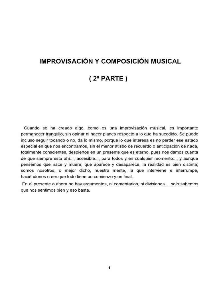 Improvisación y Composición Musical II | PDF | Memoria | Ritmo