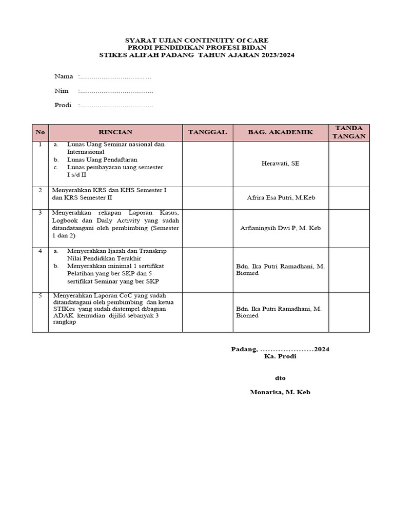 Syarat Ujian Coc | PDF