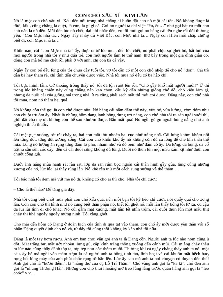CON CHÓ XẤU XÍ | PDF