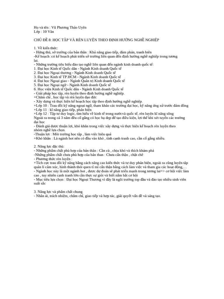 Vũ Phương TH o Uyên 10 Văn | PDF