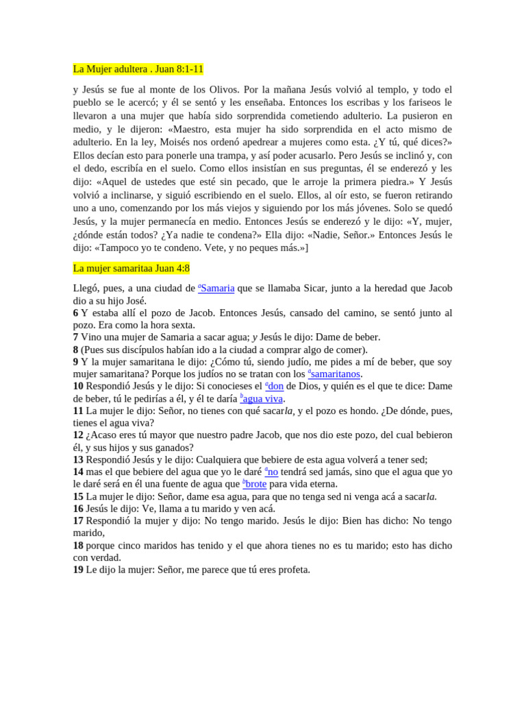 La Mujer Adúltera en Juan 8:1-11 | PDF | Jesús | Adulterio
