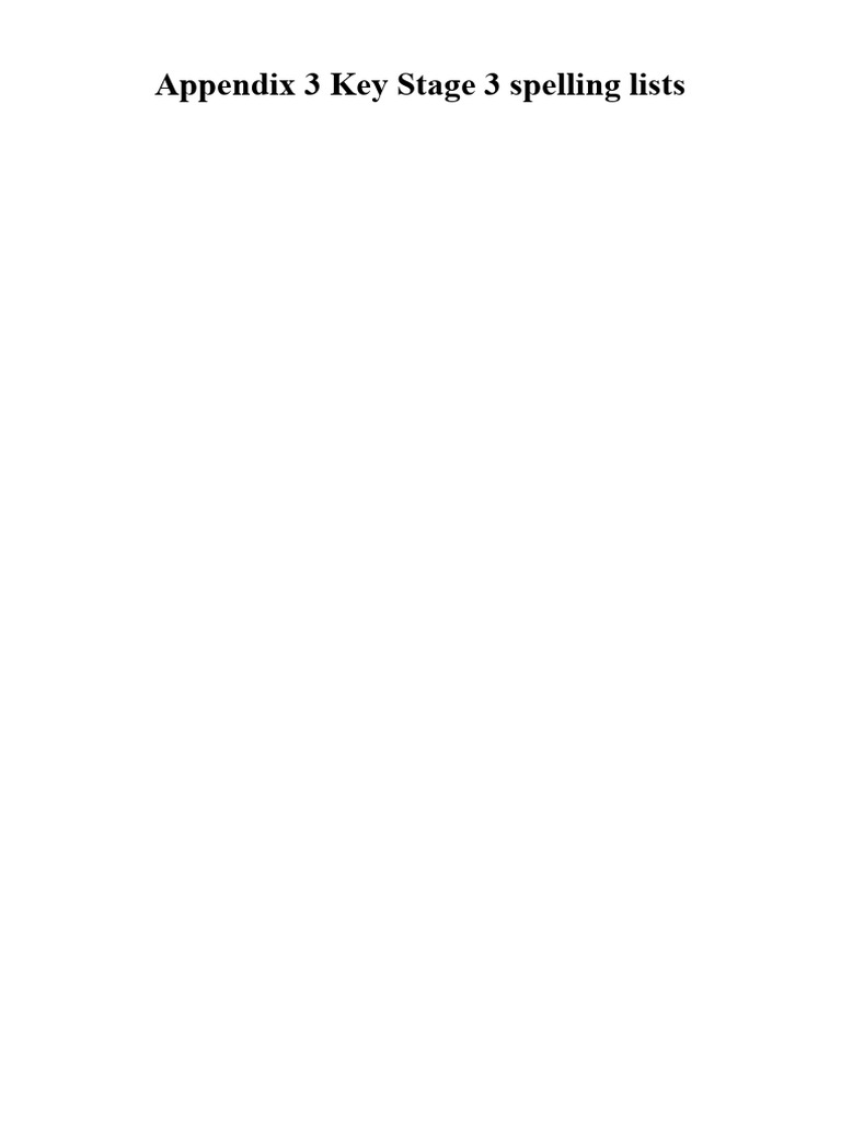 Framework For Teaching English ks3 Spelling List | PDF | Pilgrimage ...