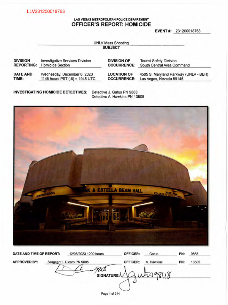 LVMPD Report on Las Vegas Shooting 2018 | PDF | Discovery (Law ...