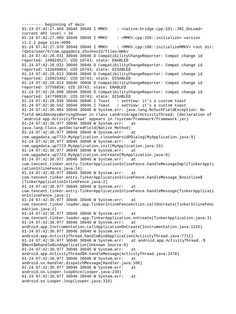 Com - Upgadata.zhushou32 Logcat | PDF | Java (Programming Language) | Mobile App