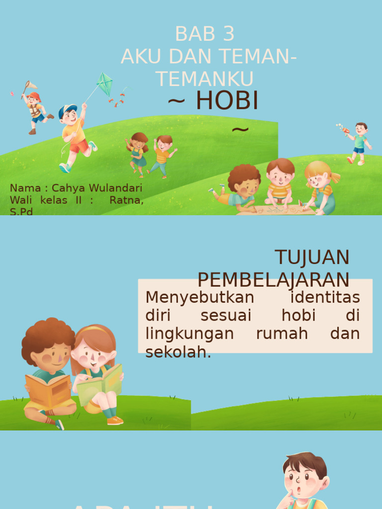 Mengenal Hobi Presentasi Biru Muda Dan Hijau Ilustrasi (1) | PDF