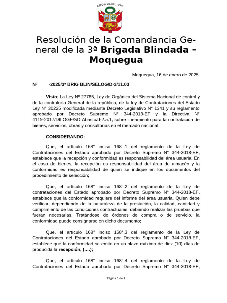 Comité Recepción y Conformidad 2025 | PDF | Gobierno