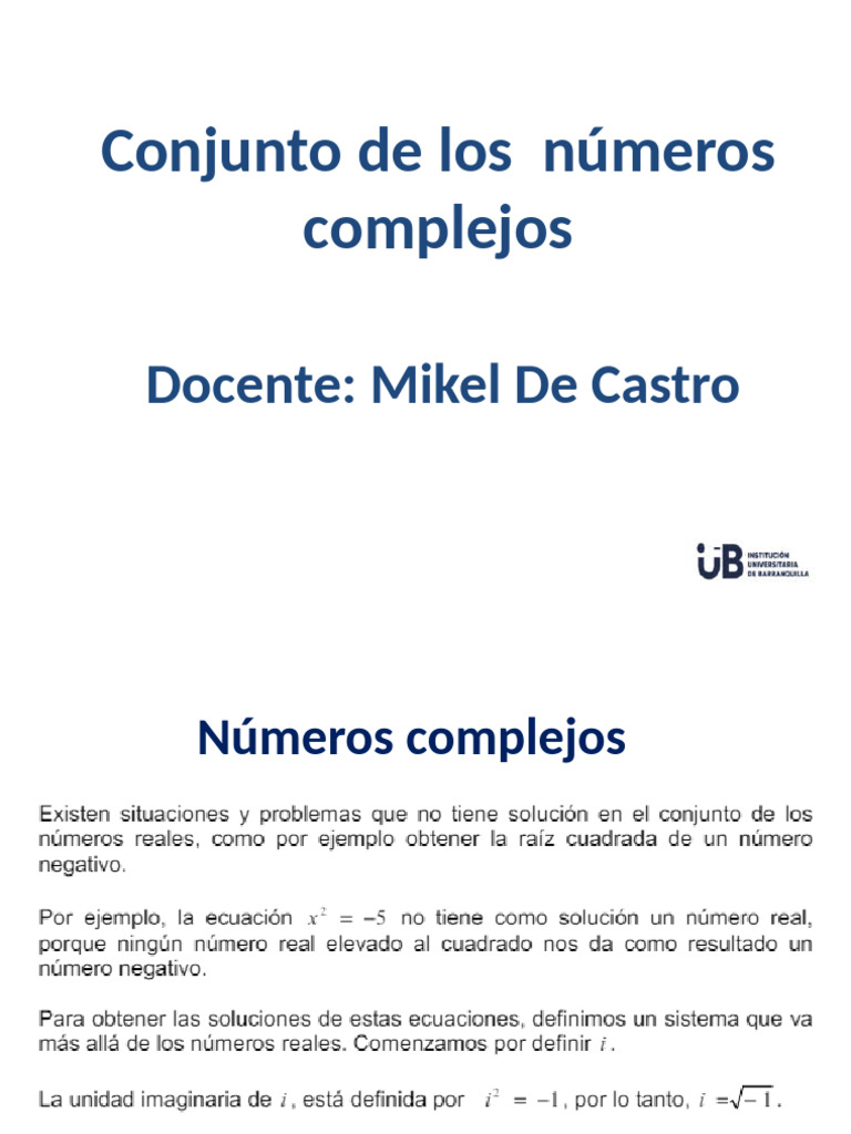 Operaciones con Números Complejos | PDF