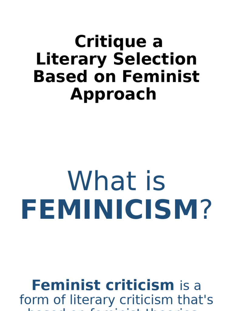 Feminist Literary Criticism Explained | PDF