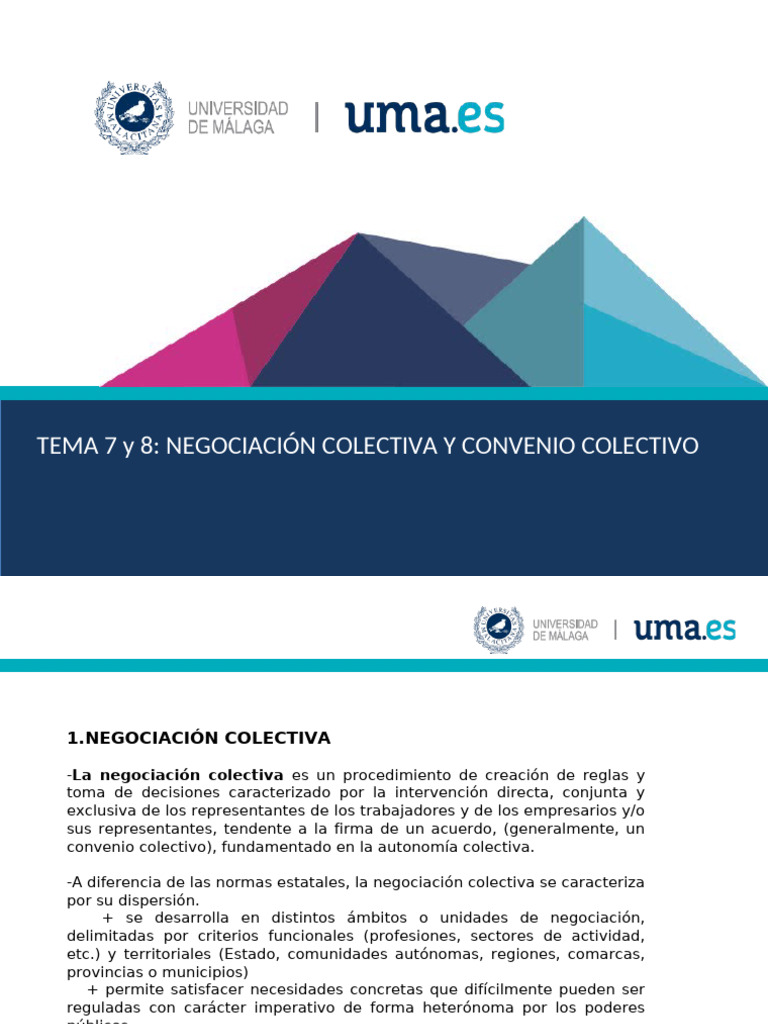 Tema 7 Negociación Colectiva y Convenio Colectivo | PDF | Derecho laboral | Acuerdo colectivo