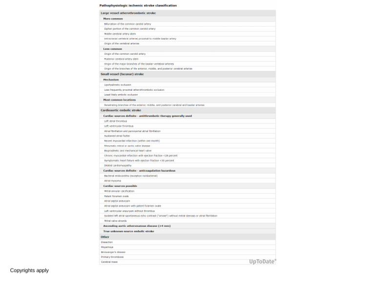 Ischemic Stroke Classification | PDF
