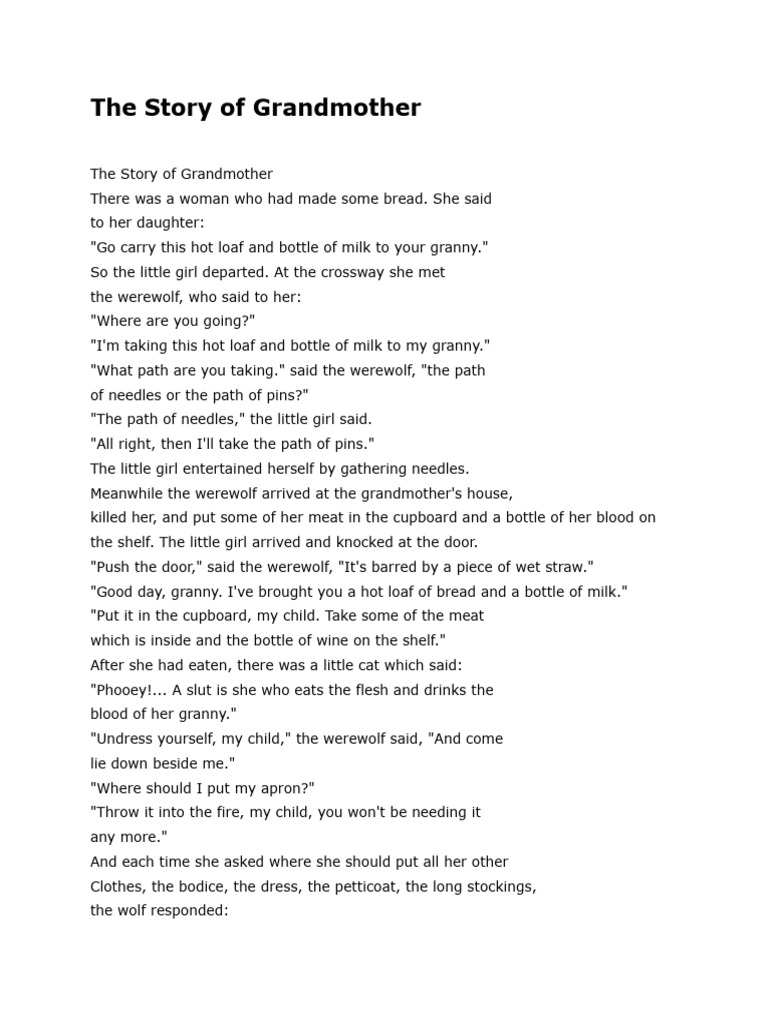 The Tale of Grandmother and the Wolf | PDF