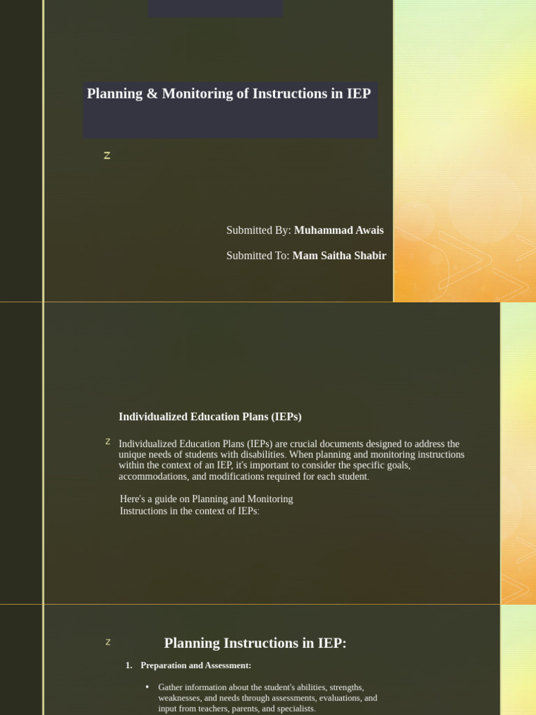 Planning & Monitoring of Instructions in IEP | PDF | Individualized ...