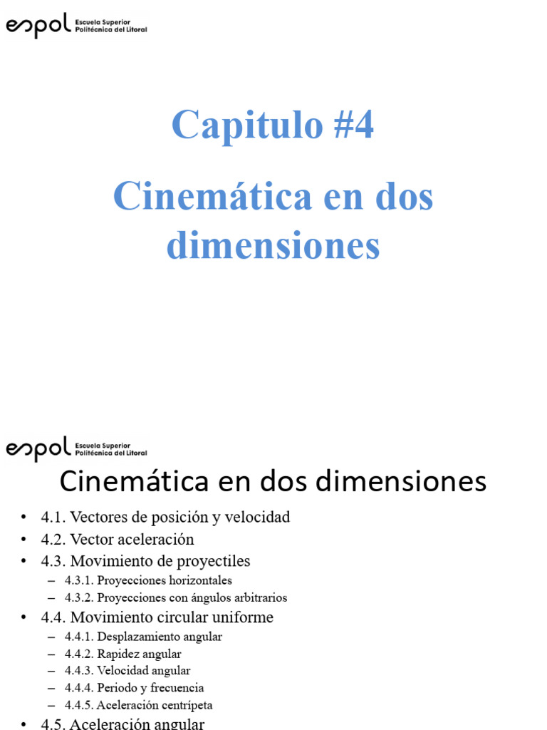Cinematica 2D Cap 4 Parte 1 | PDF | Cinemática | Aceleración