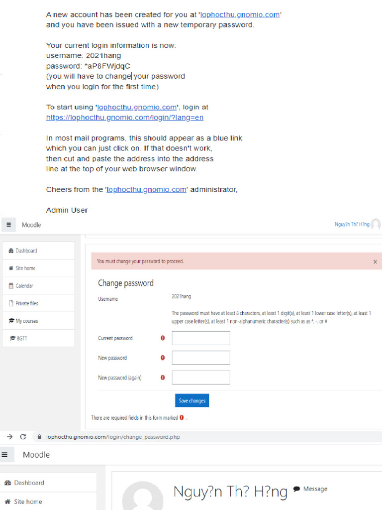 Confirm Va Dang Nhap Moodle | PDF