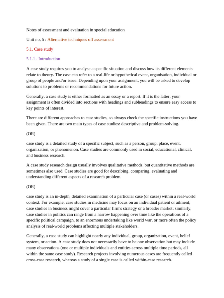 Chapter 5 Assessment & Evaluation | PDF | Case Study | Educational Assessment