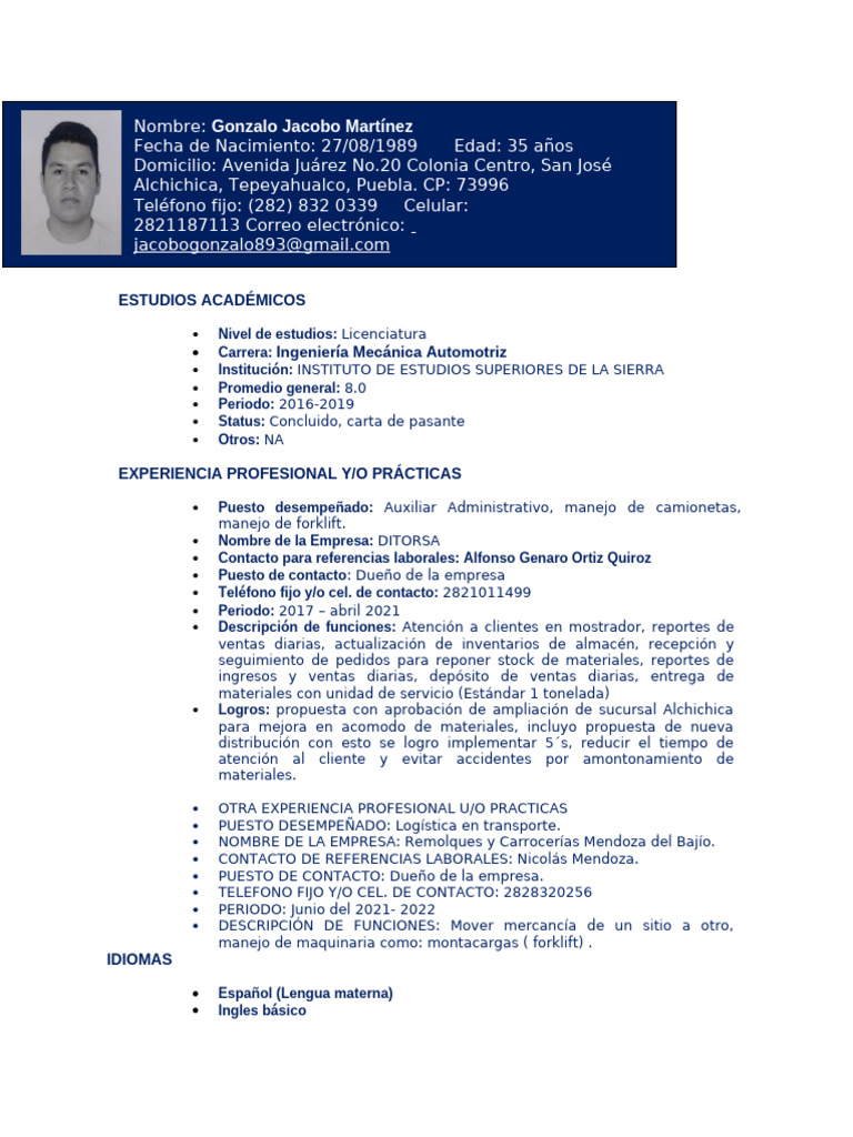 Cv Convertido de Gonzalo 2025 | PDF