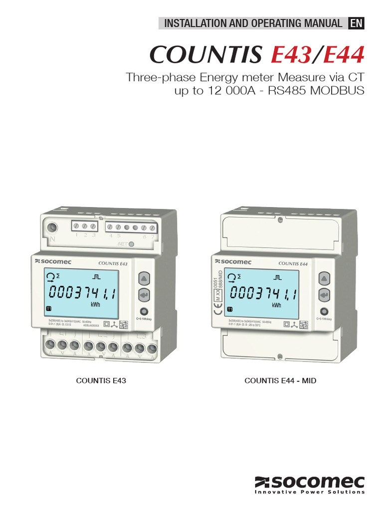 COUNTIS E43/E44 Energy Meter Manual | PDF | Alternating Current ...