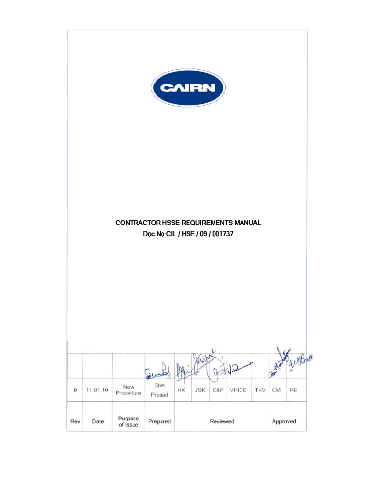 Contractor HSSE Requirements Manual | PDF | Scaffolding | Safety