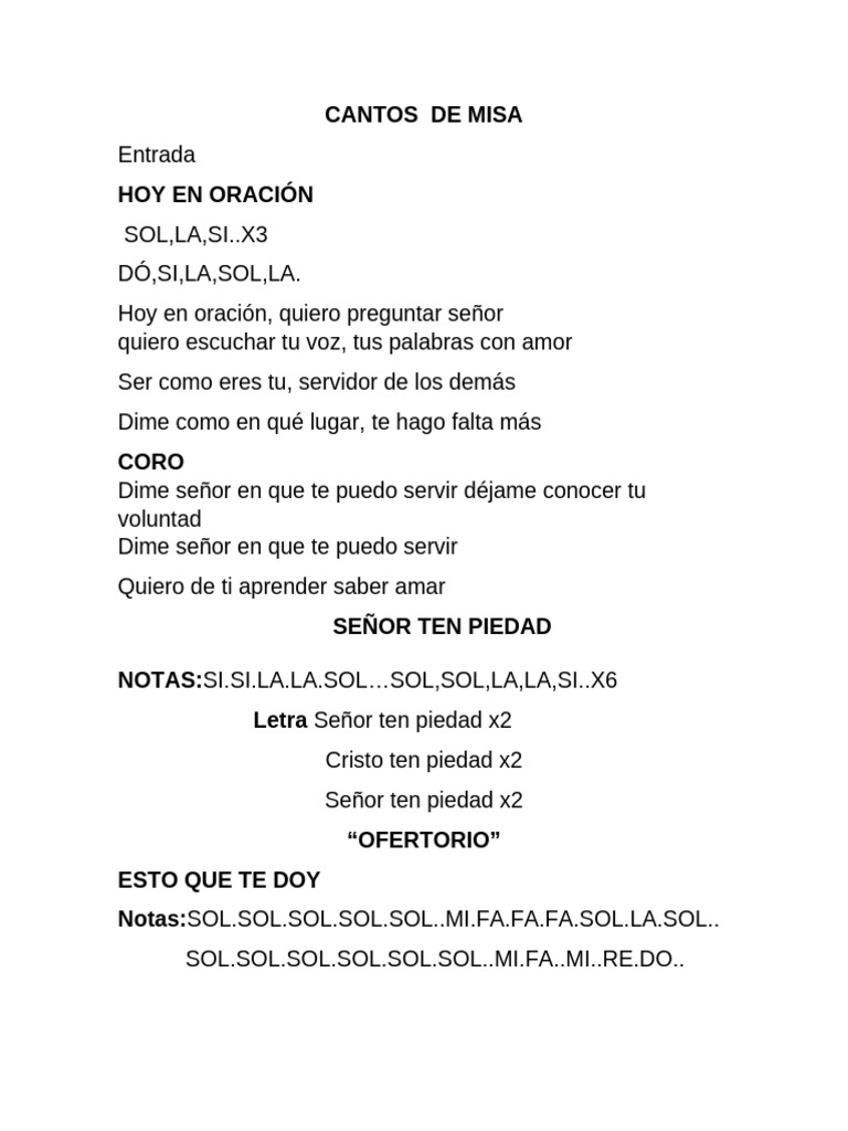 Cantos de Misa | PDF | María, madre de Jesús | Jesús