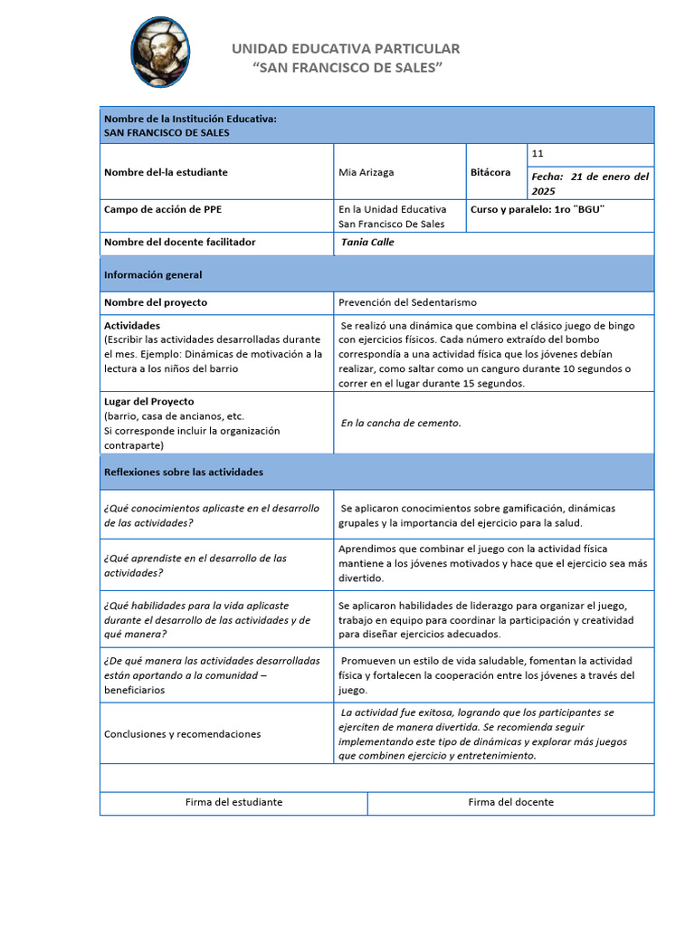 Bitacora 11 Mia Arizaga | PDF | Aprendizaje