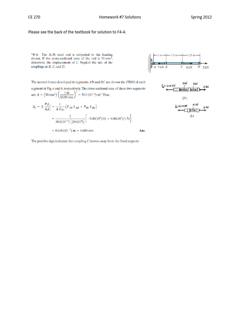 CE 270 Homework #7 Answers | PDF