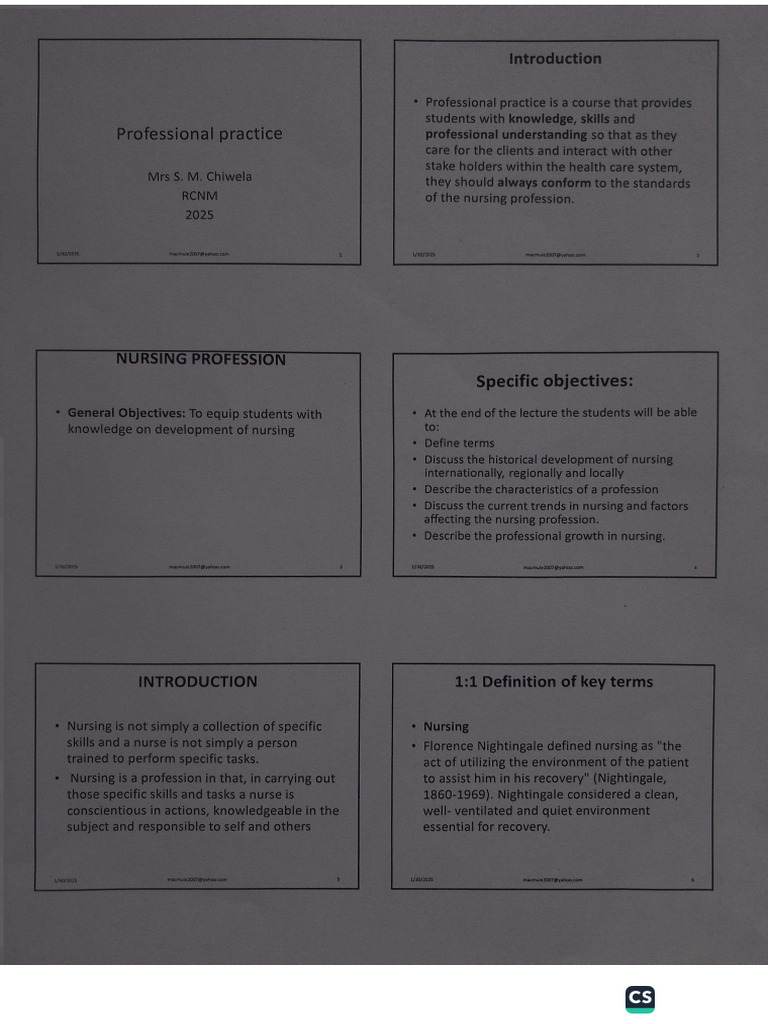 Professional Practice Notes | PDF