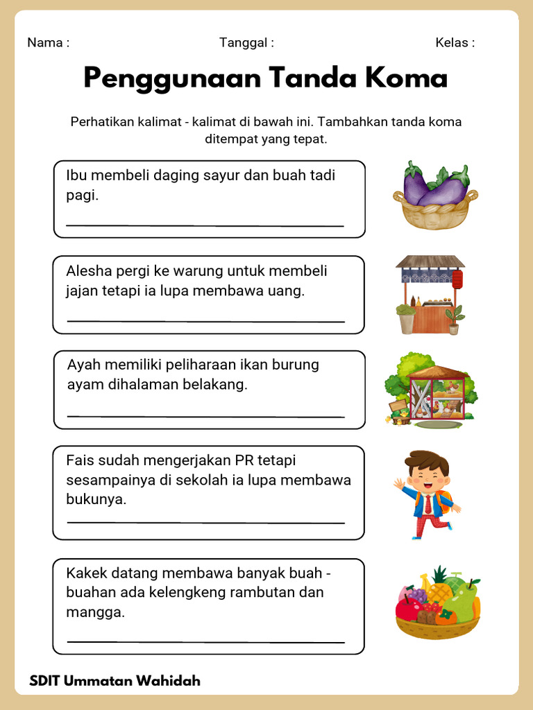 LKPD Penggunaan Tanda Koma 1 | PDF