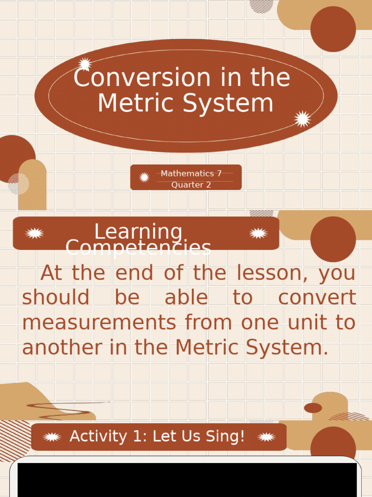 Math7 Q2W1D3 Conversion in The Metric System | PDF | Litre | International System Of Units